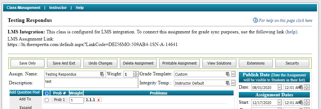 The Expert TA – LMS Integration