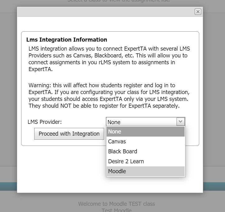 The Expert TA – LMS Integration